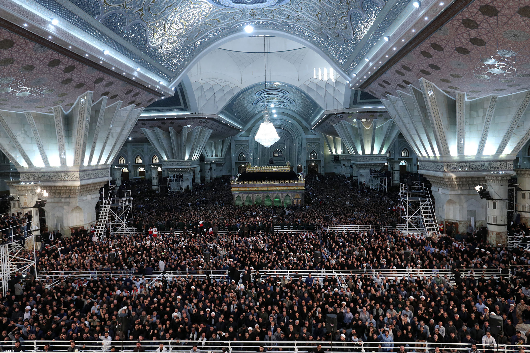 Ayatollah Khamenei delivering a speech at Imam Khomeini’s mausoleum ...