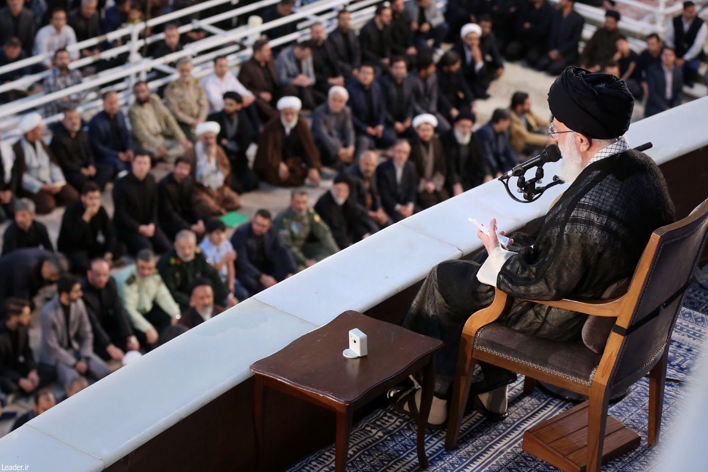 Ayatollah Khamenei delivering a speech at Imam Khomeini’s mausoleum ...
