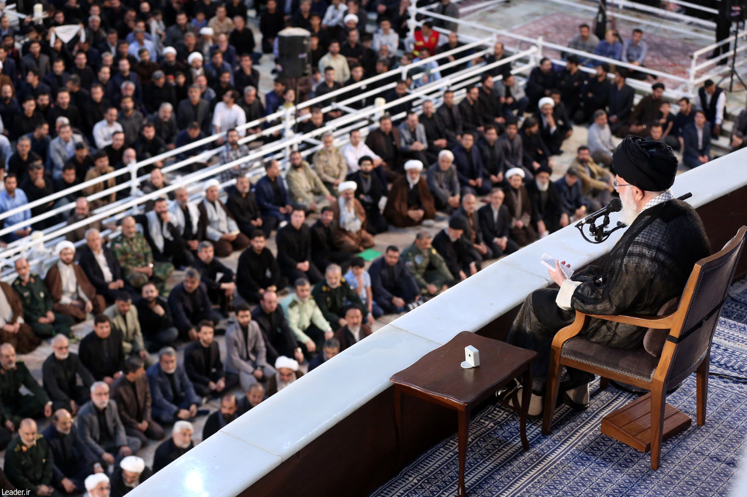 Ayatollah Khamenei delivering a speech at Imam Khomeini’s mausoleum ...