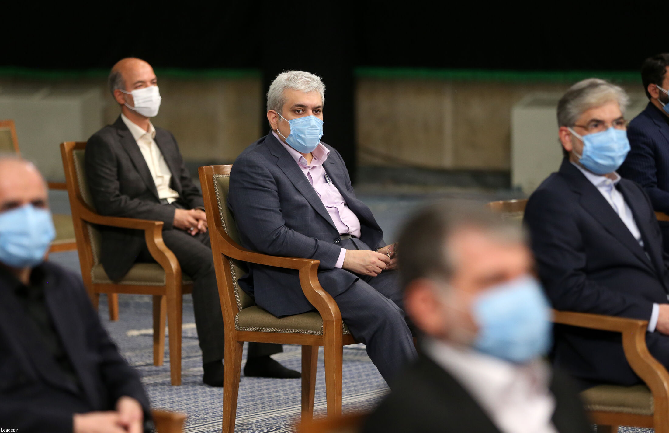 The Leader in a meeting with the president and his official members ...